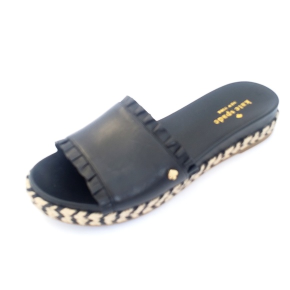 kate spade | Shoes | New Kate Spade Black Espadrilles Mules Sandals ...